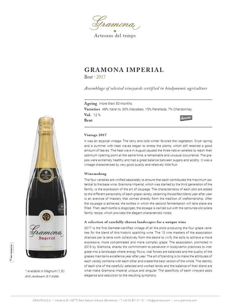 Gramona Imperial Eng | PDF | Winemaking | Wine