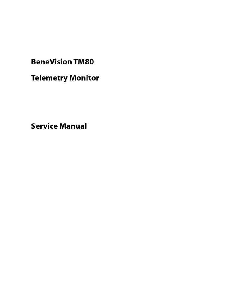 H 046 011072 00 TM80 Telemetry Monitor Service Manual FDA 2.0 | PDF ...