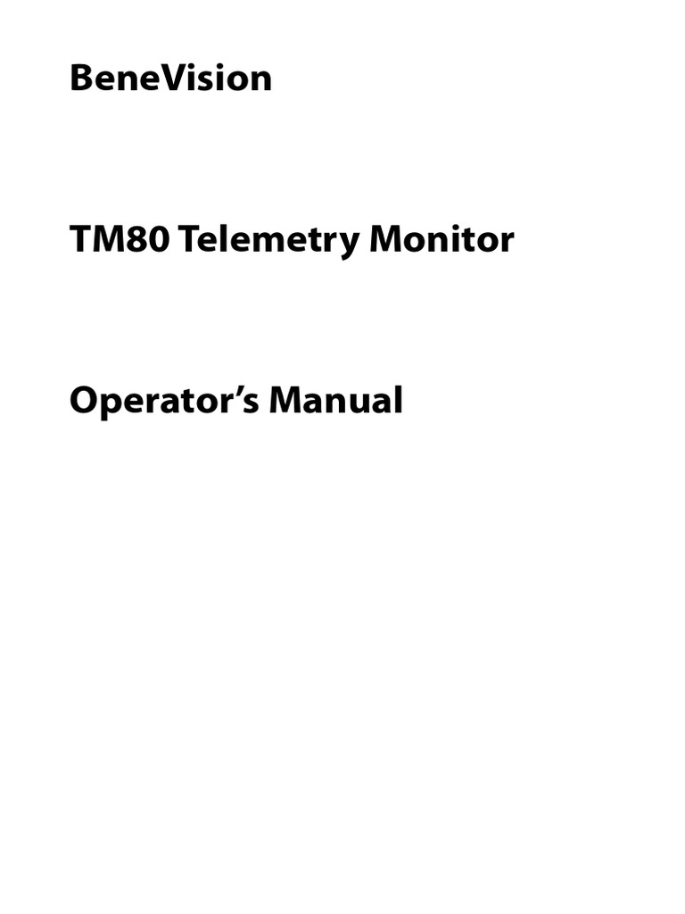 BeneVision-TM80 Operations-Manual V9.0 en | PDF | Rechargeable Battery