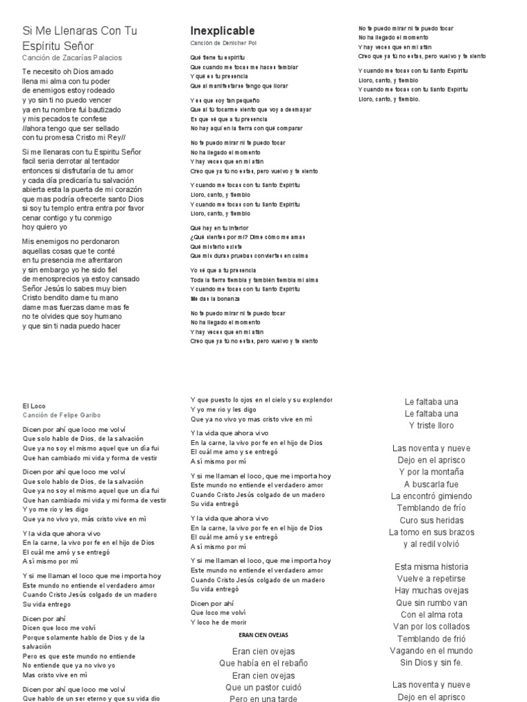 Letras de Alabanzas Cristianas | PDF