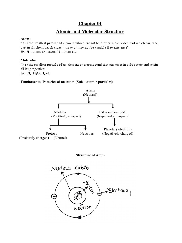 Atomic and Molecular Structure CHP 01 | PDF | Science & Mathematics
