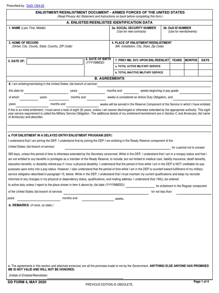 Enlistment/Reenlistment Form Guide | PDF | Law
