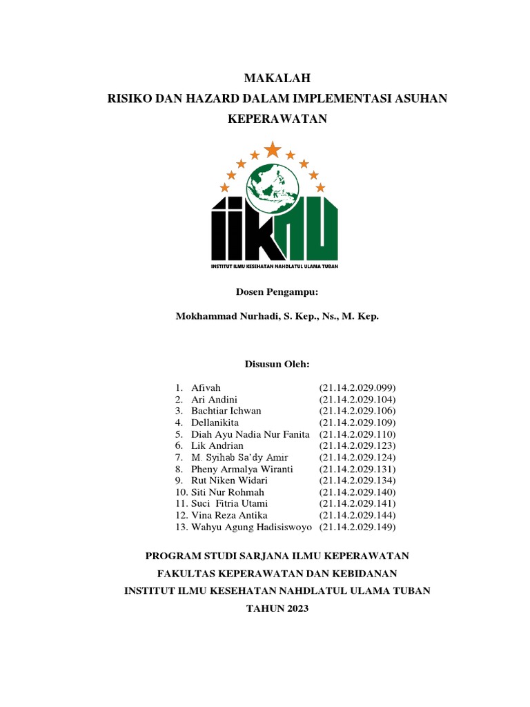 Kel. 3 - K3 - Risiko Dan Hazard Dalam Implementasi Askep | PDF