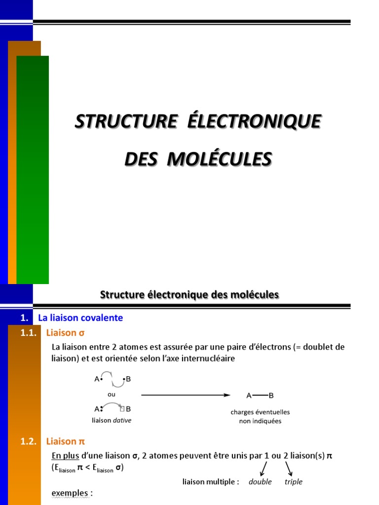 Structure Électronique #1 | Download Free PDF | Liaison chimique | Liaison covalente