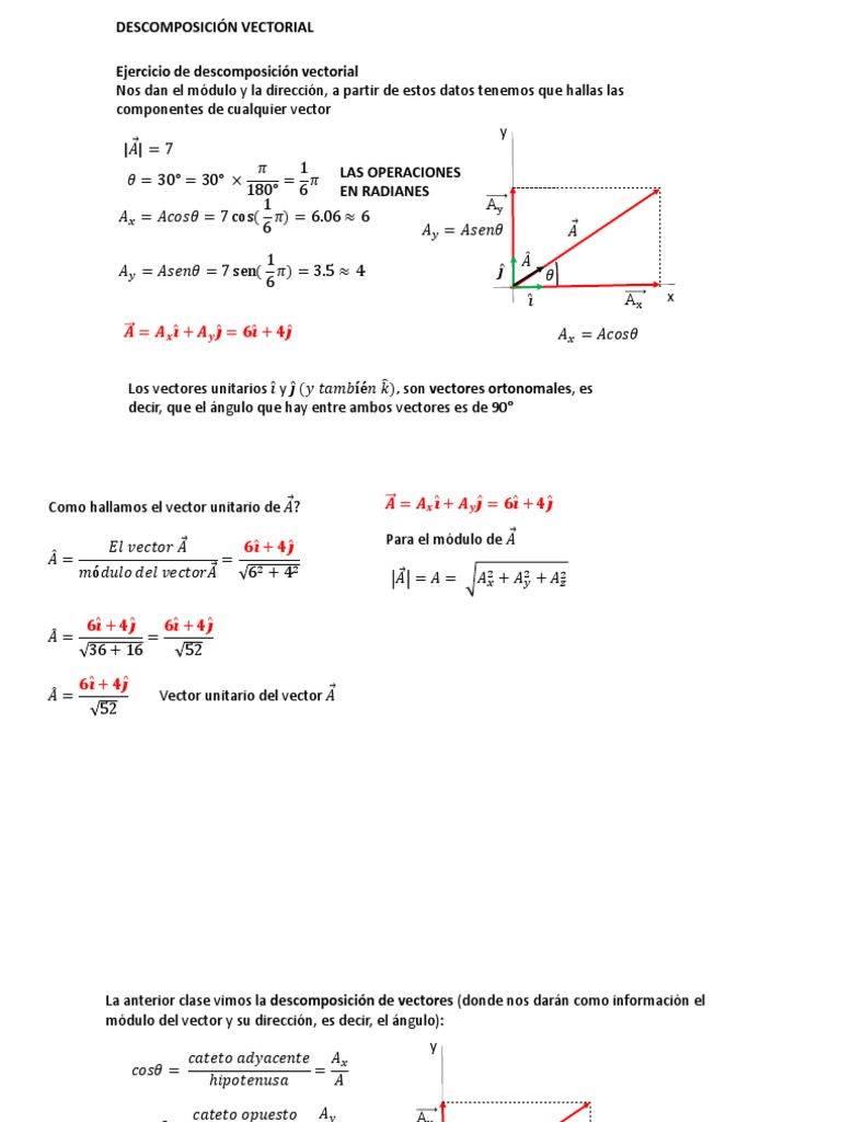 Descomposicion Vectorial Producto Escalar Vfinal | PDF | Vector Euclidiano | Geometría