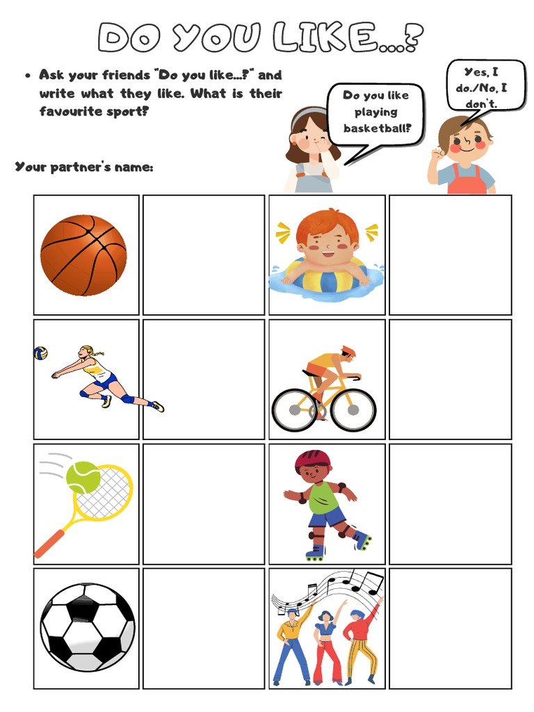 Like Don't Like English Worksheet | PDF | Sports & Recreation | Self ...