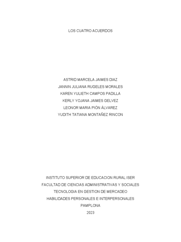 Los Cuatro Acuerdos | PDF | Autosuperación | Bienestar Los Cuatro Acuerdos | PDF | Autosuperación | Bienestar