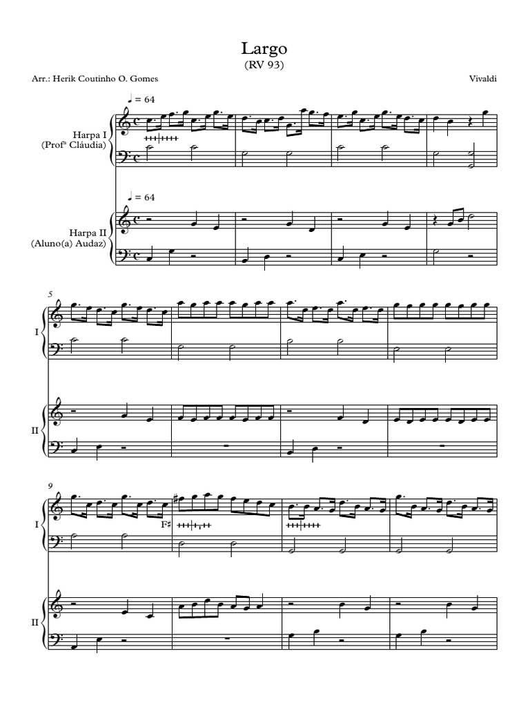Largo - RV 98 - Duo Harpas - Partitura Completa-1 | PDF