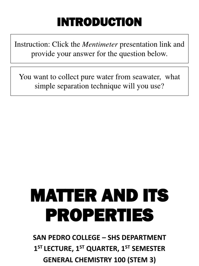Understanding Matter and Its Properties | PDF | Mixture | Chemistry
