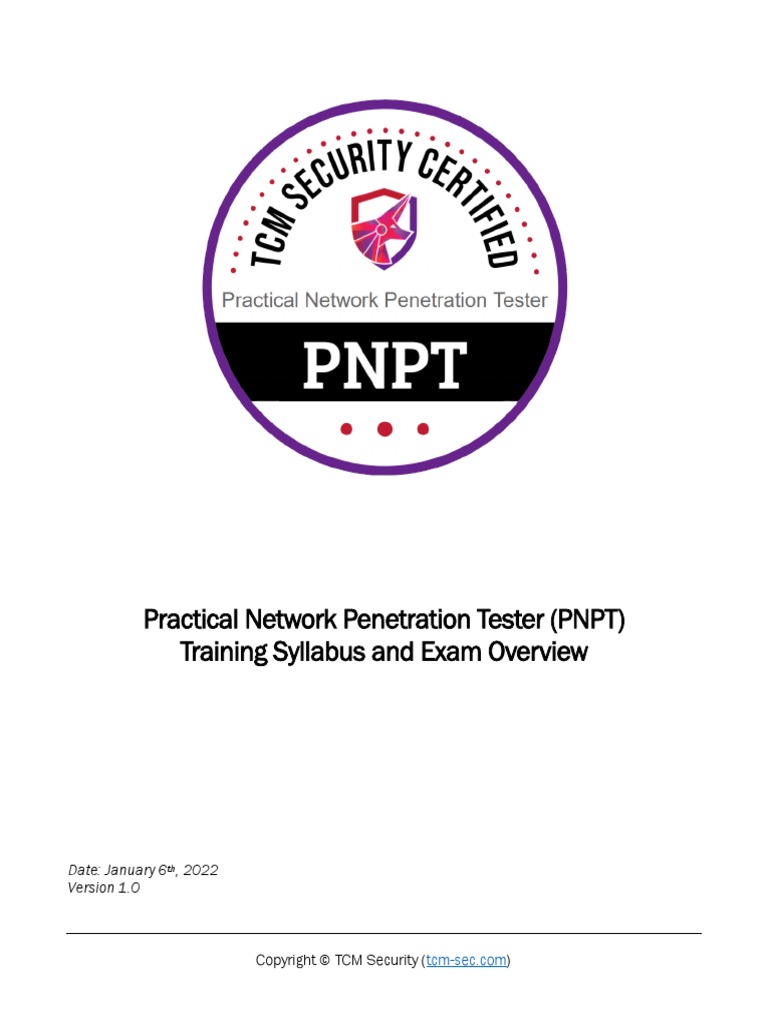 TCMS PNPT Training Overview | PDF