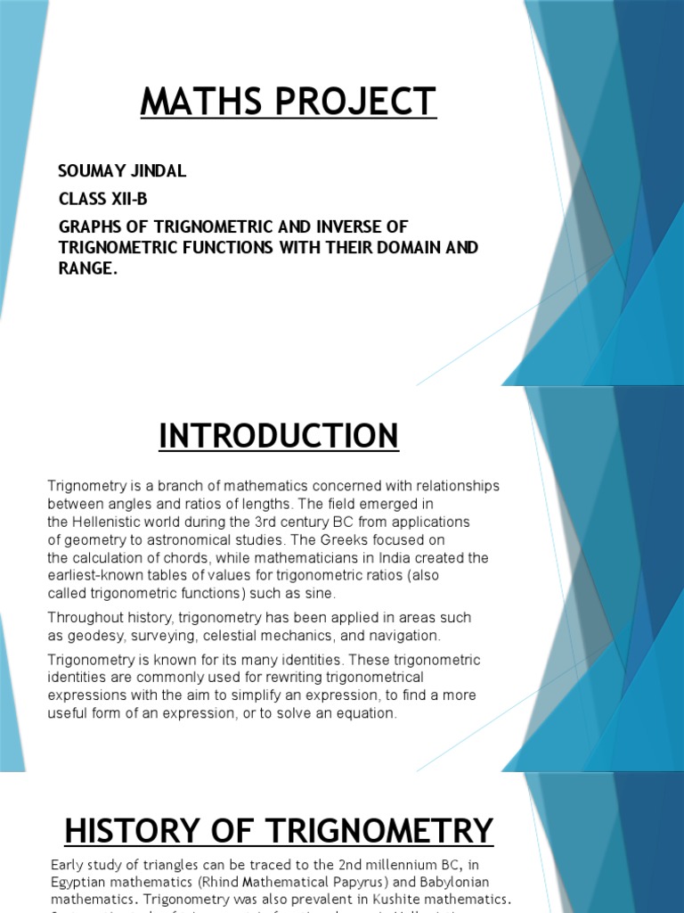 Maths Project | PDF | Trigonometric Functions | Trigonometry