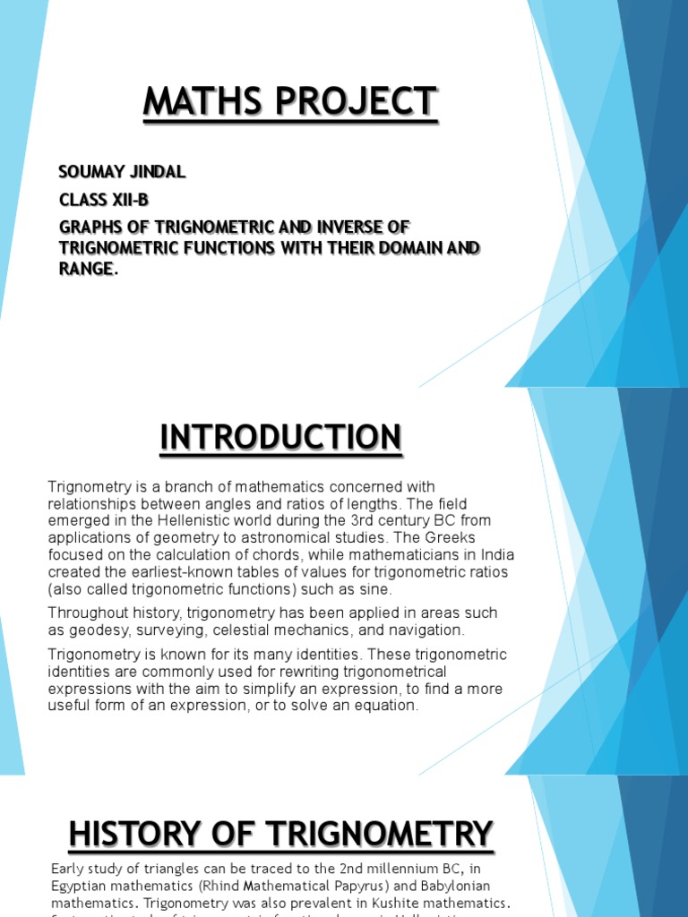 Maths Project | PDF | Trigonometric Functions | Trigonometry