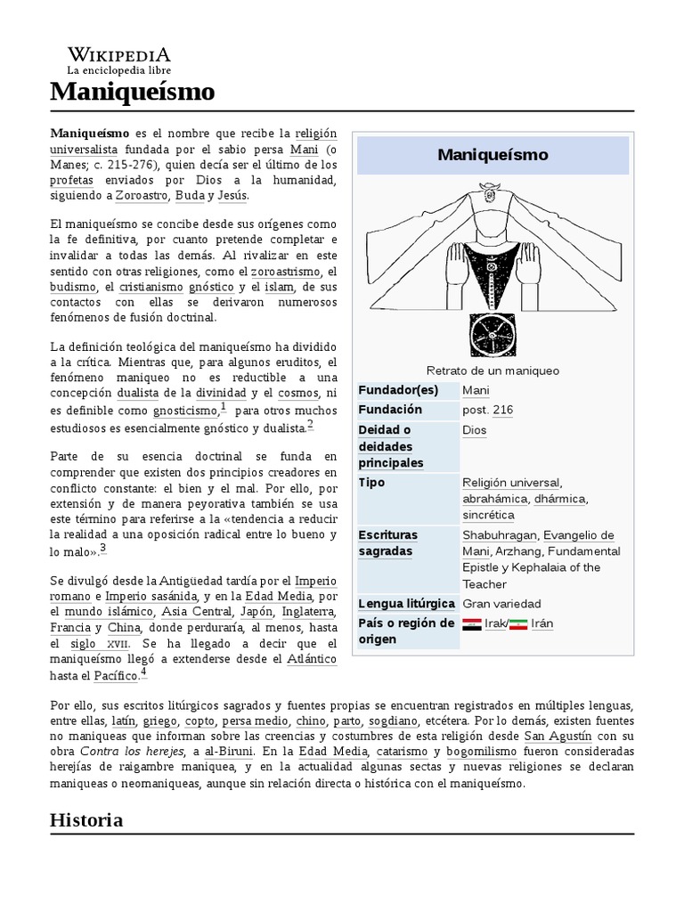 Maniqueísmo | PDF | Creencia religiosa y doctrina | Religiones religiosas