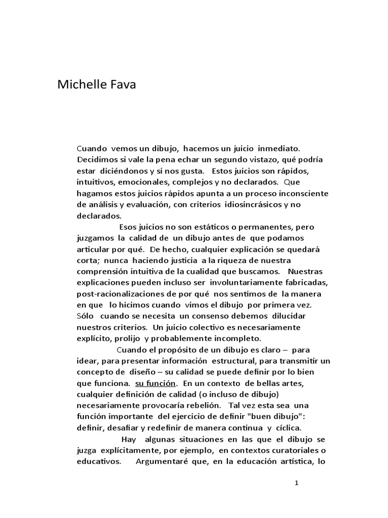 Porqué un dibujo es bueno Michelle Fava | PDF | Evaluación | Dibujo