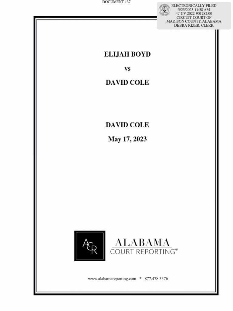 Deposition of David Cole in Boyd Case | PDF | Deposition (Law) | Government