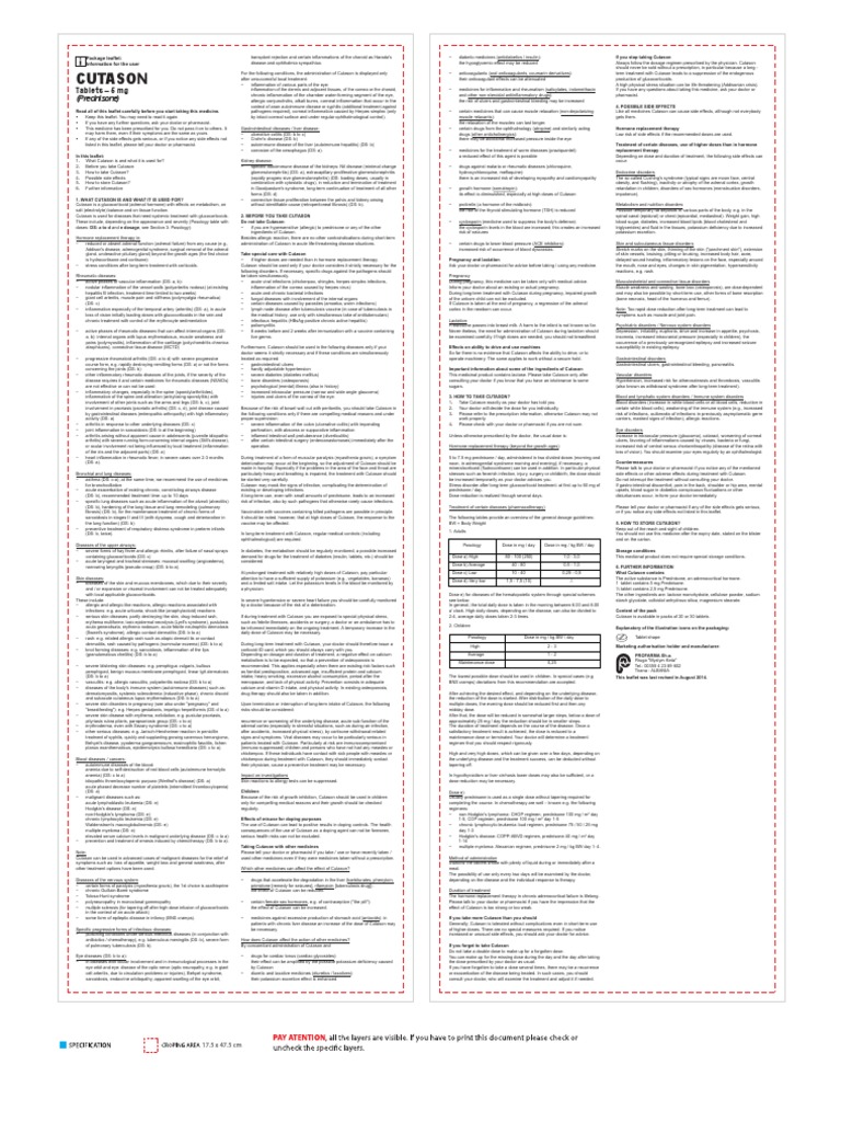 Sha00180 Cutason-5mg English Leaflet 175mm | PDF | Chemistry | Dose ...
