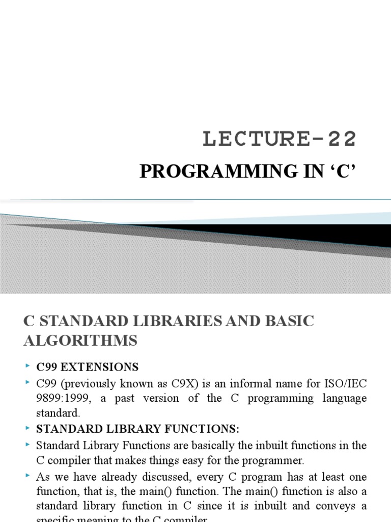 Lecture 22 Pic Pdf Parameter Computer Programming C