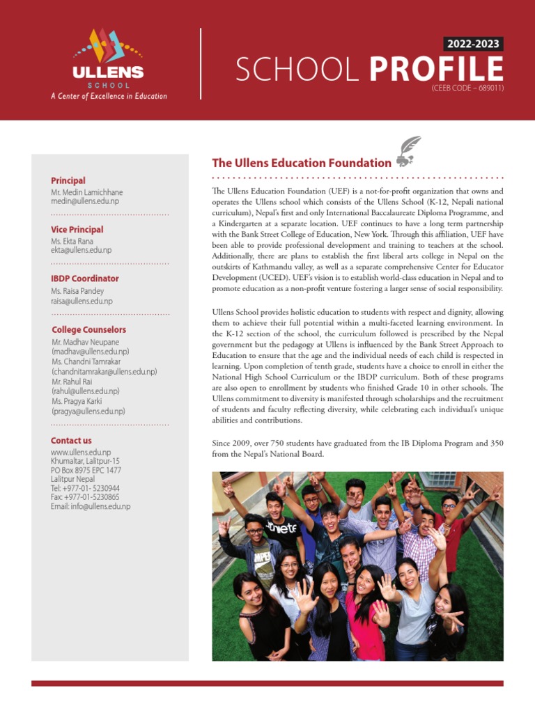 Ullens School Profile | PDF | Career & Growth
