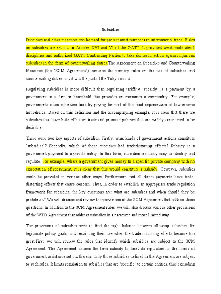 Subsidies | PDF | Subsidy | Taxes