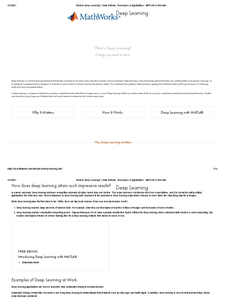 What Is Deep Learning - How It Works, Techniques & Applications ...