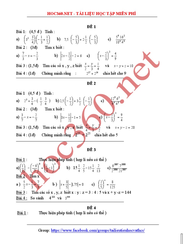 De On Tap Chuong 1 Dai So 7 | PDF