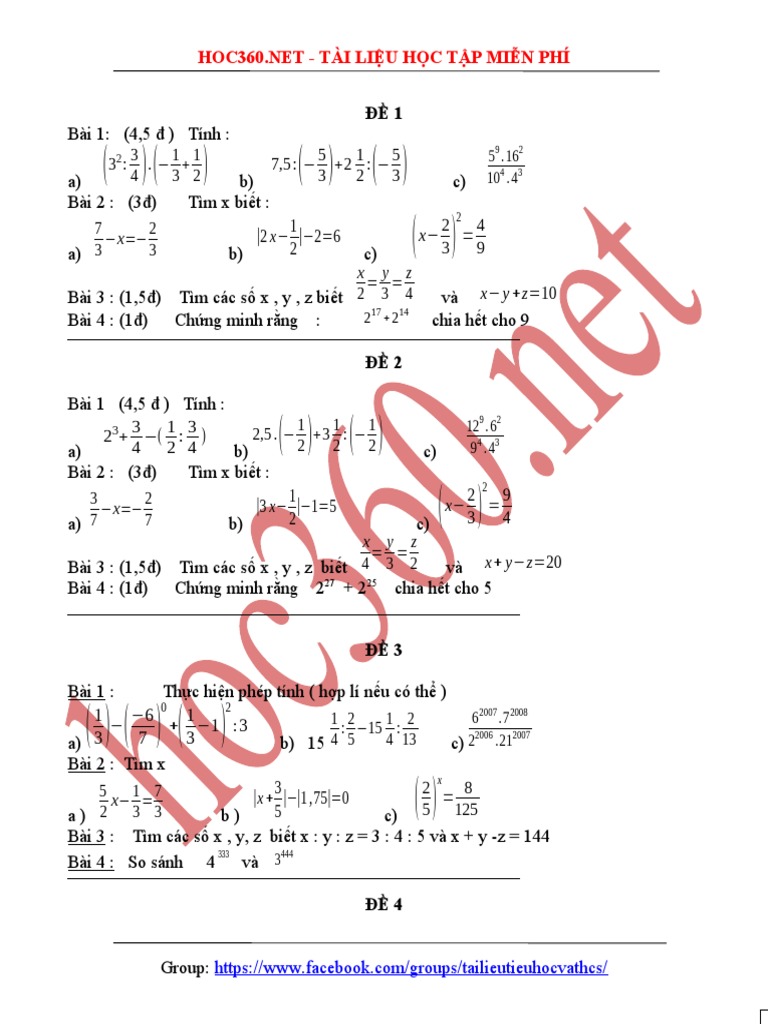 De On Tap Chuong 1 Dai So 7 | PDF