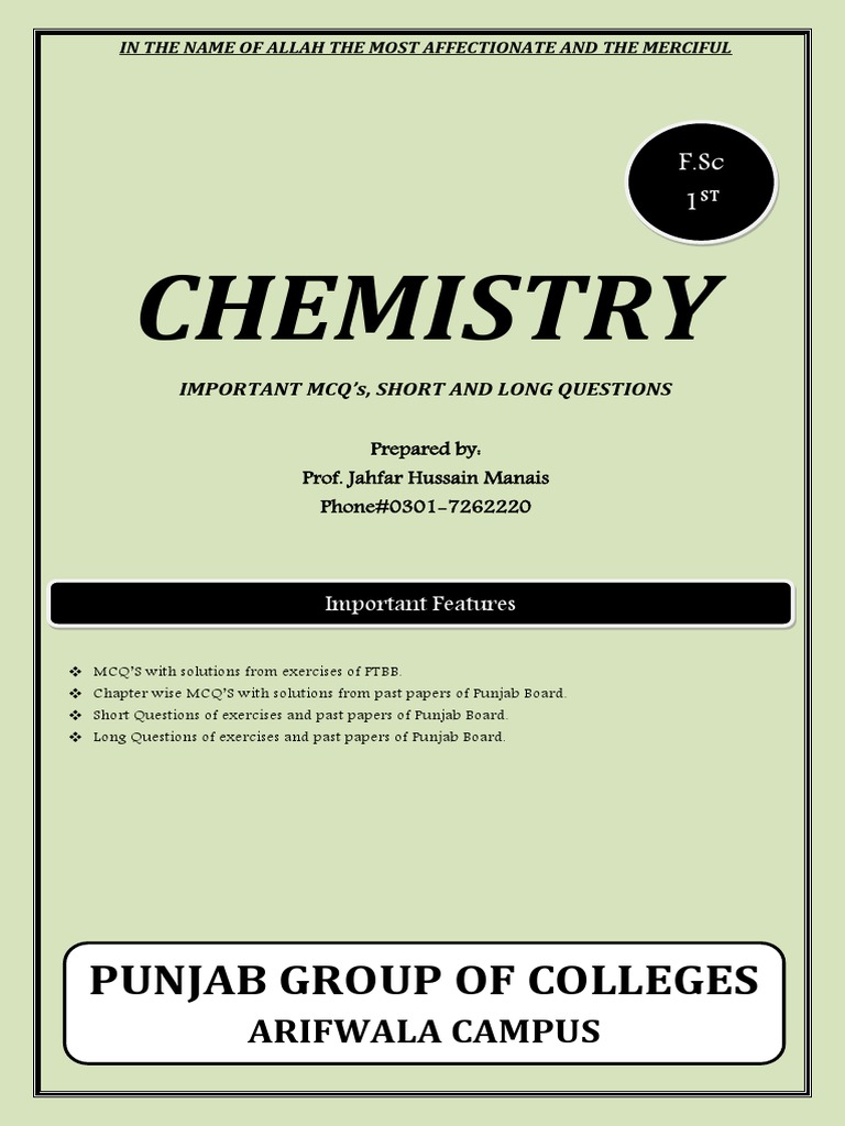 Chemistry Full Book Short Questions | PDF | Gases | Filtration