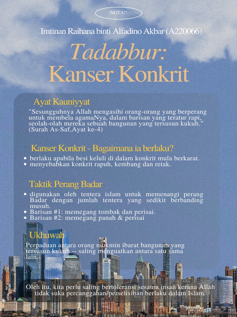 IMTINAN RAIHANA BINTI ALFADINO AKBAR (A220066) KANSER KONKRIT | PDF
