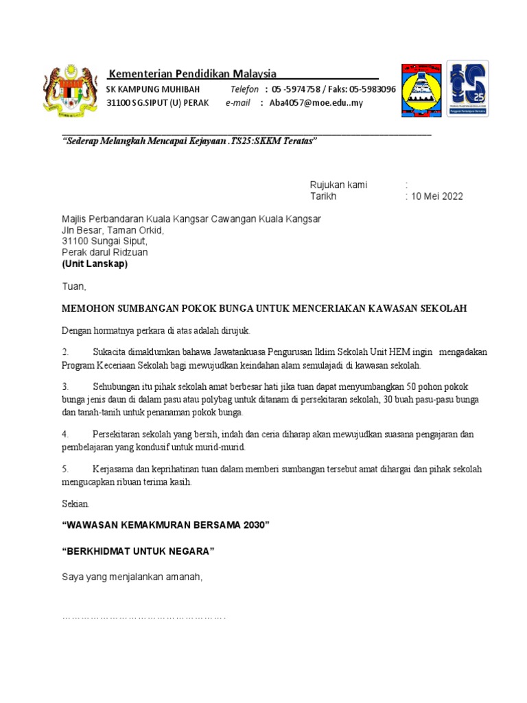 Surat Sumbangan Pokok Bunga | PDF