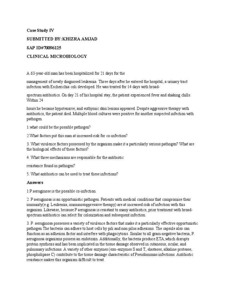 Case Study 2 | PDF | Pseudomonas Aeruginosa | Pathogen
