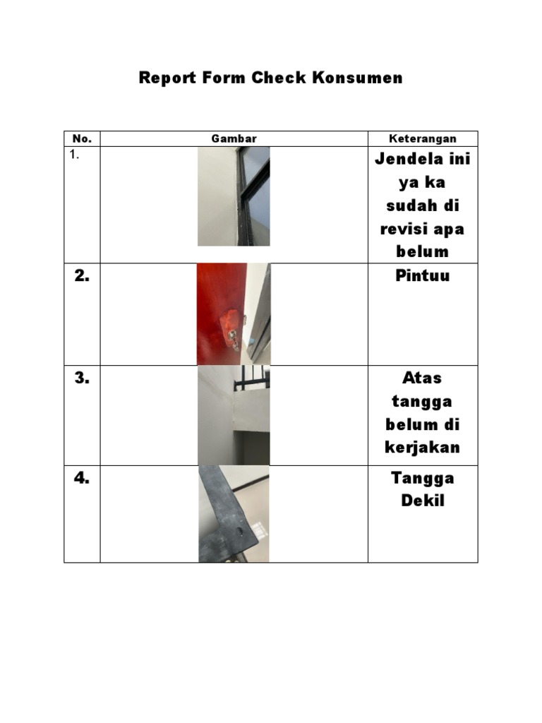 Report Form Check Konsumen | PDF