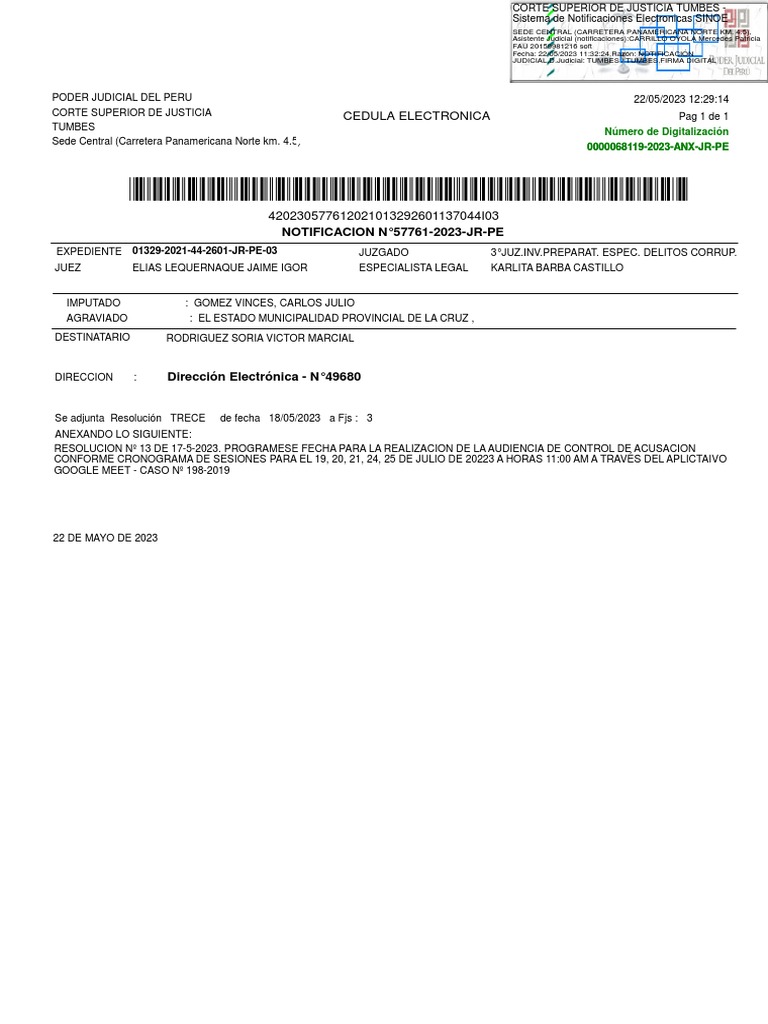 Exp. 01329-2021-44-2601-JR-PE-03 - Consolidado - 57761-2023 | PDF