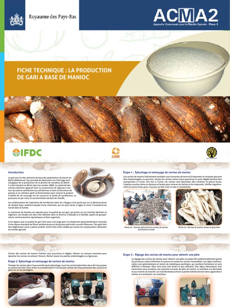 Fiche 9 La Production de Gari A Base de Manioc Processing Cassava Into ...
