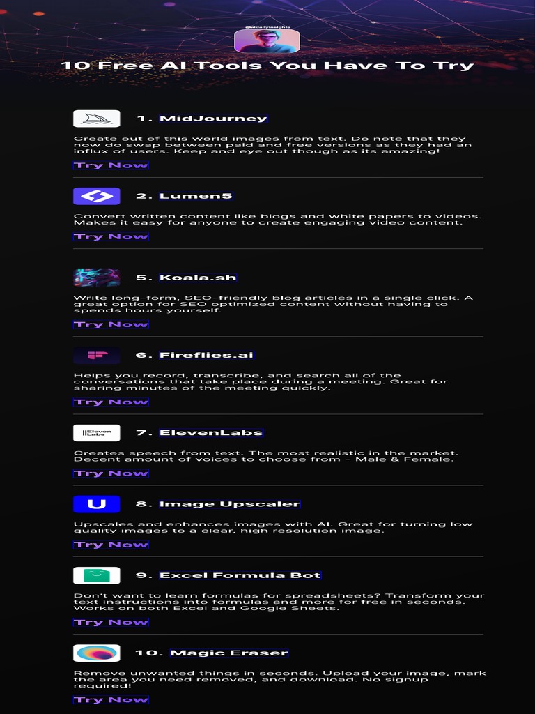 Top 10 Free AI Tools for Creatives | PDF | Computers
