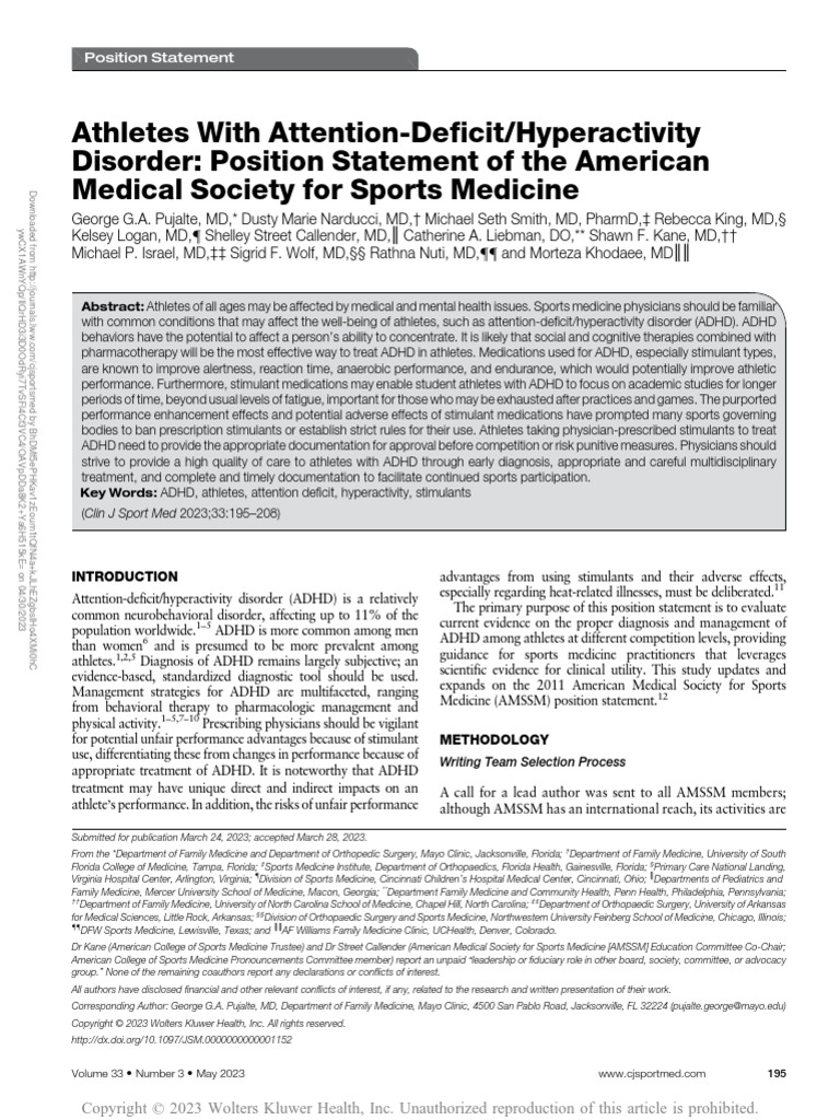 Methylene Blue for ADHD in Athletes | PDF | Attention Deficit ...
