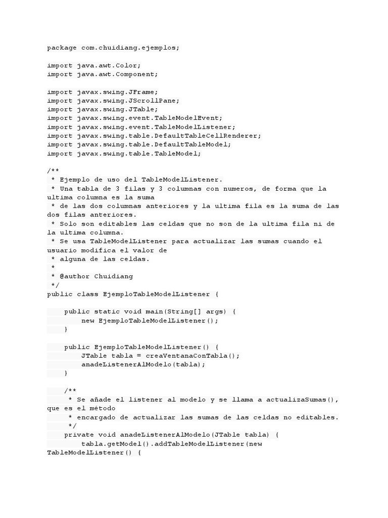 Jtable - Modificar Valores | PDF | Paradigmas de programación | Programación de computadoras
