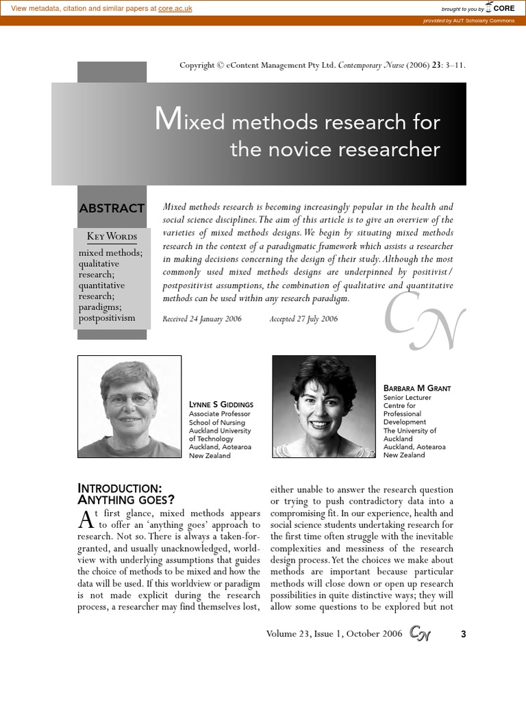 Mixed Methods Research - 56362402 | PDF | Methodology | Quantitative ...