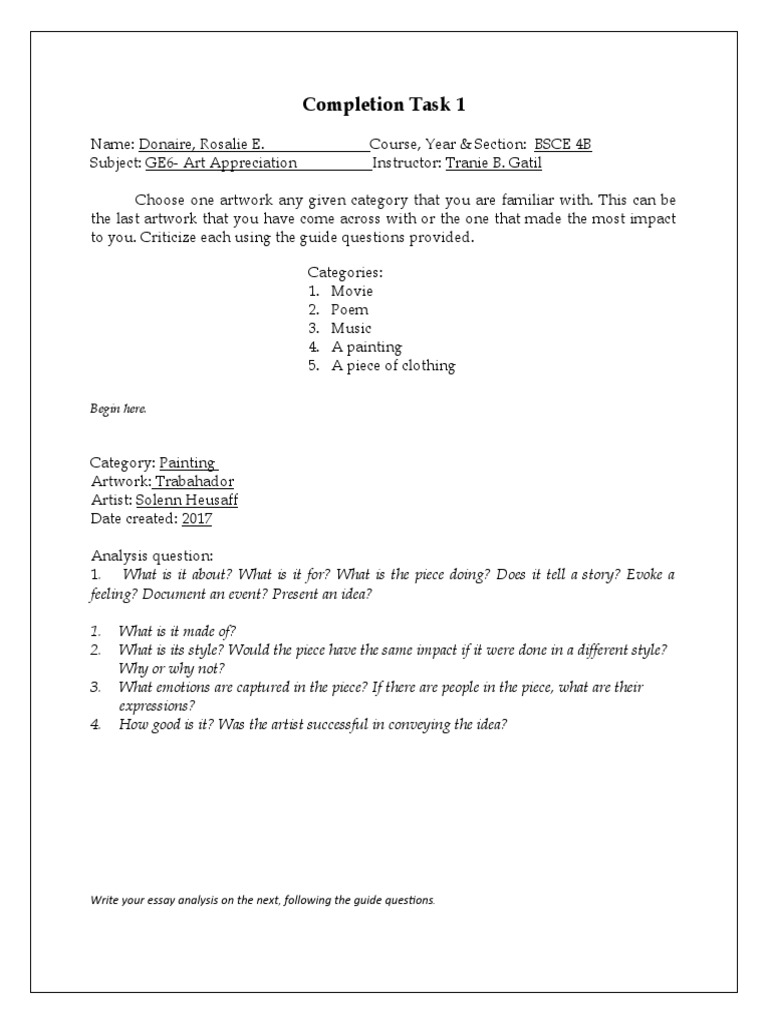 Donaire - BSCE 4B - Completion Task 1 | PDF