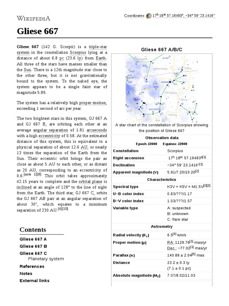 Gliese 667 | PDF | Physical Sciences | Stellar Astronomy