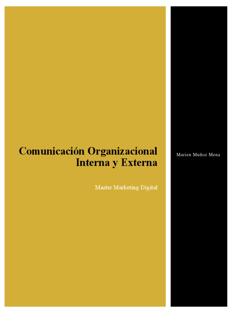 Comunicación Organizacional Interna y Externa Marien Leonor Muñoz Mena | PDF | Comunicación