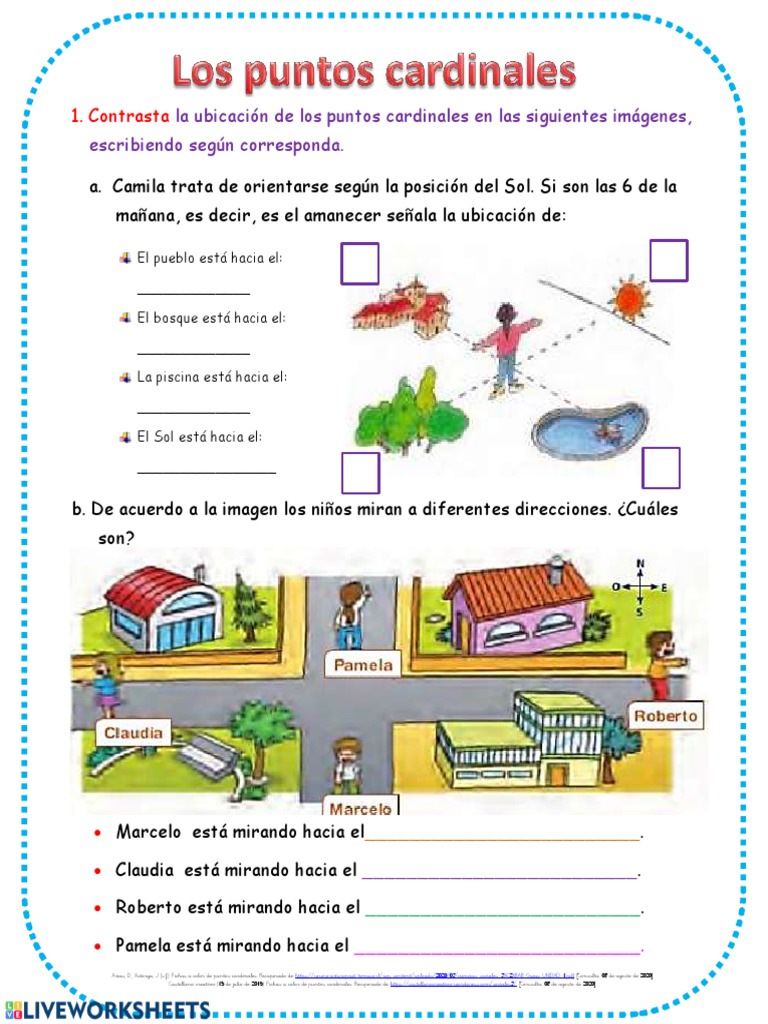 Actividades de Puntos Cardinales para Niños | PDF