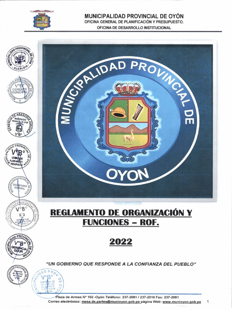 Reglamento de Organizacion y Funciones (Rof) 2022 | PDF