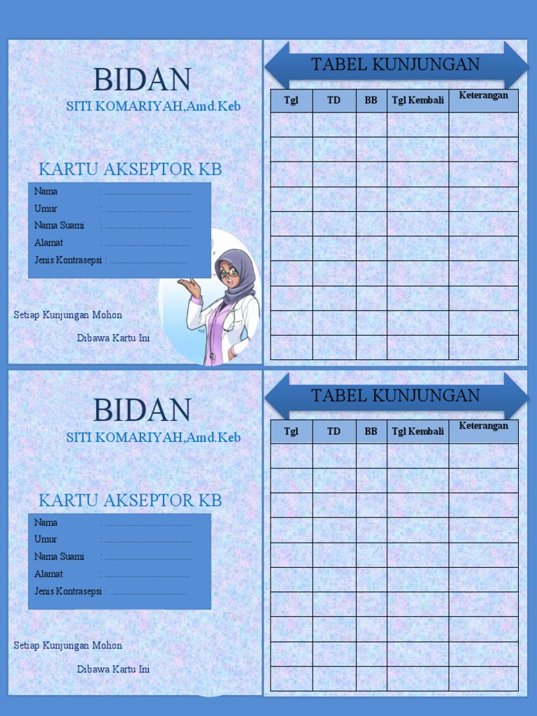 KARTU KB BIDAN RIYA TERBARU | PDF