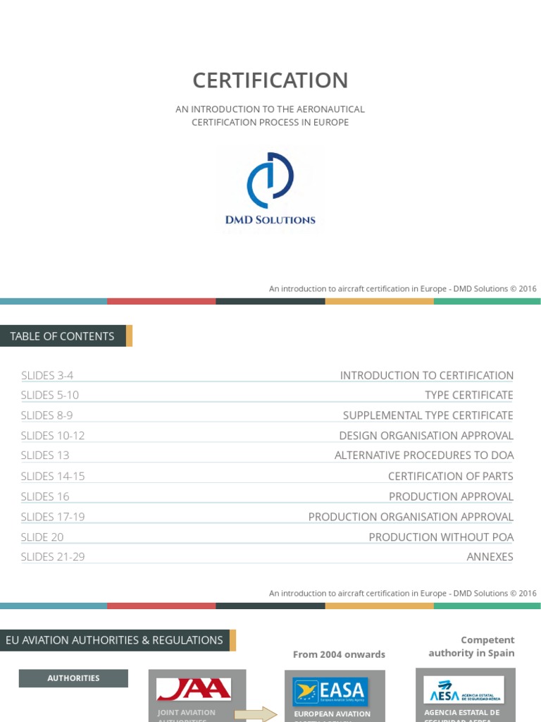 13 An Introduction To Aircraft Certification in Europe - DMD Solutions 2016 | Download Free PDF ...