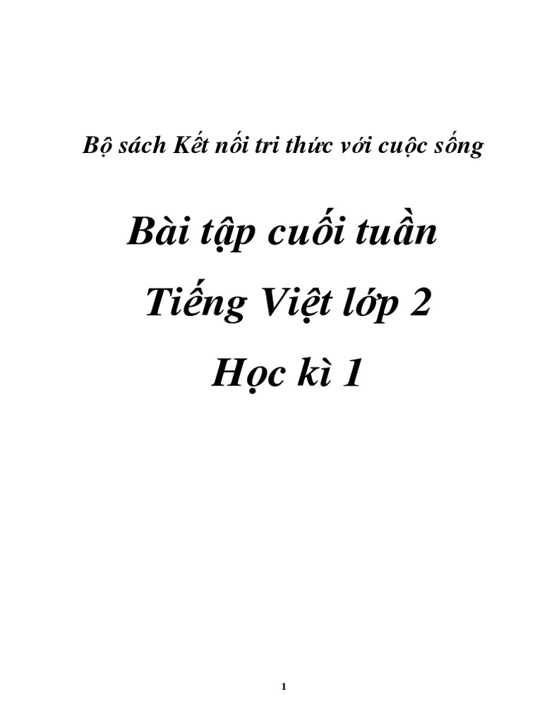 Bài Tập Cuối Tuần Tiếng Việt HK1 | PDF