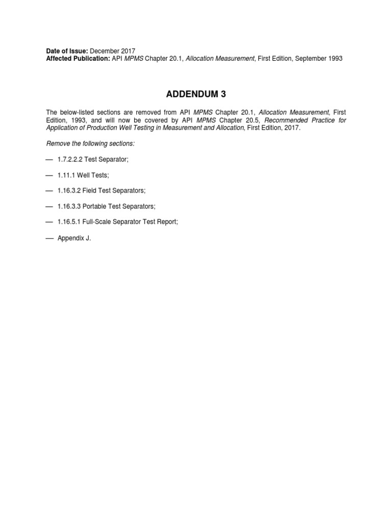API MPMS 20.1 Addendum 3 - Dic 2017 | PDF