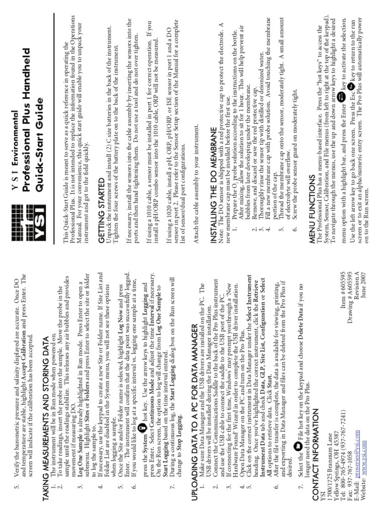 ProPlus Quick Start Guide | PDF | Menu (Computing) | Calibration