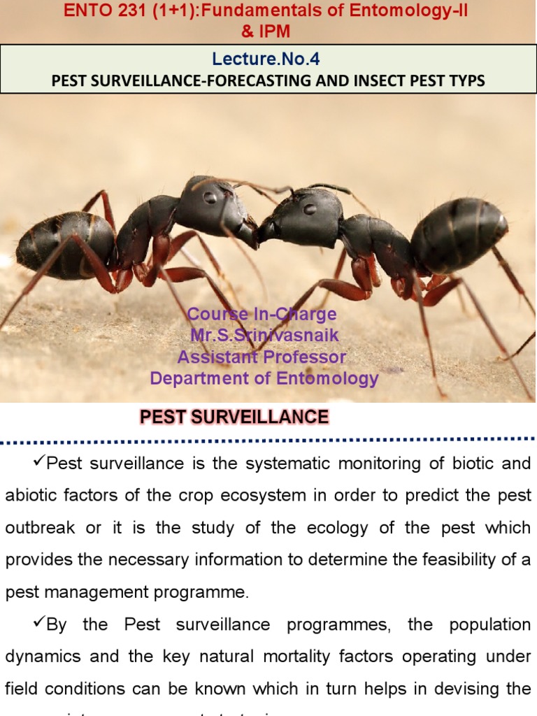 ENTO 231 - L.No.4 - Pest Surveillance | PDF | Pest (Organism) | Ecosystem