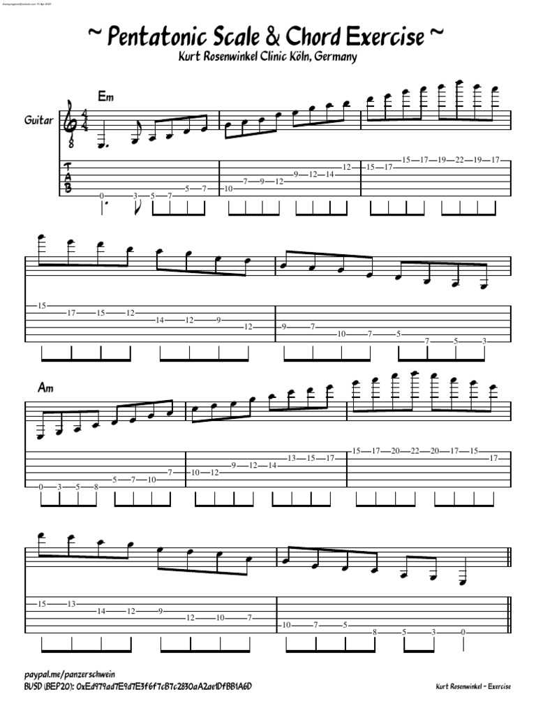 Kurt Rosenwinkel Clinic Koeln Pentatonic Scale Chord Exercise | PDF | Elements Of Music | Music ...