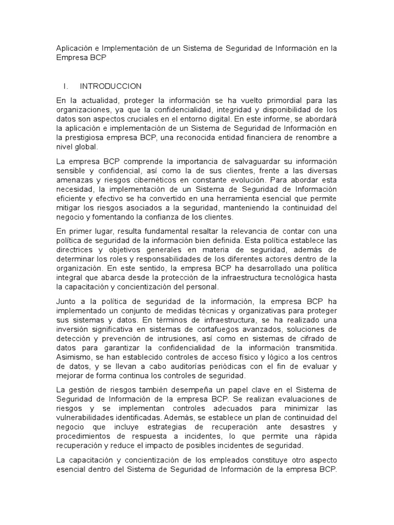 Aplicación e Implementación de Un Sistema de Seguridad de Información ...